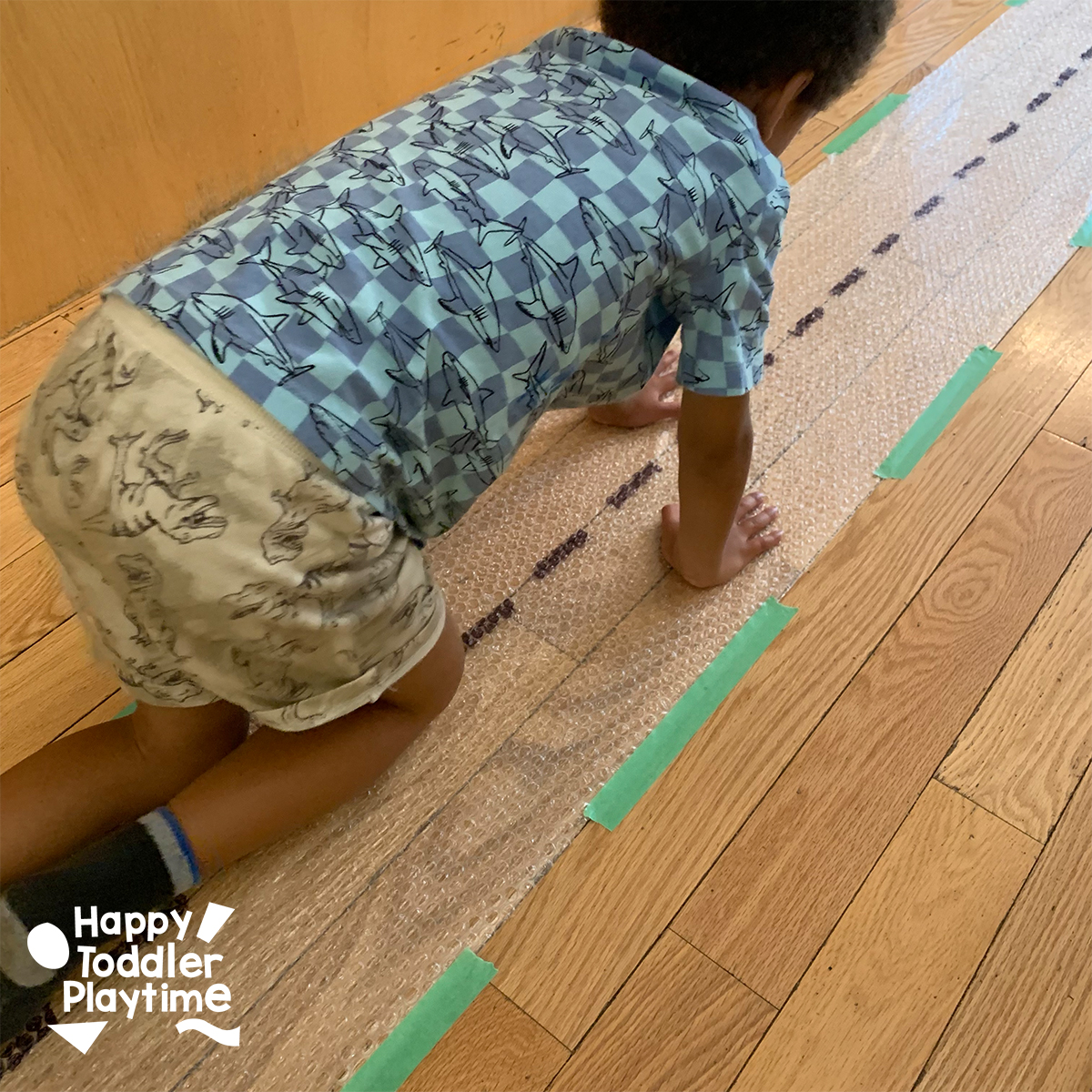 How to Make A Bubble Wrap Road - Happy Toddler Playtime