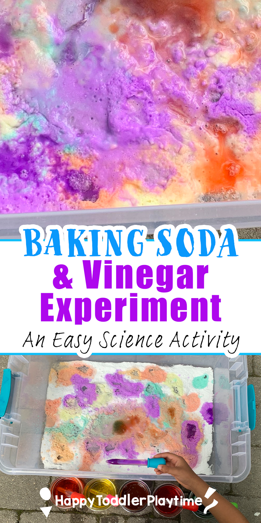 Easy Baking Soda and Vinegar Experiment for Kids - Happy Toddler Playtime