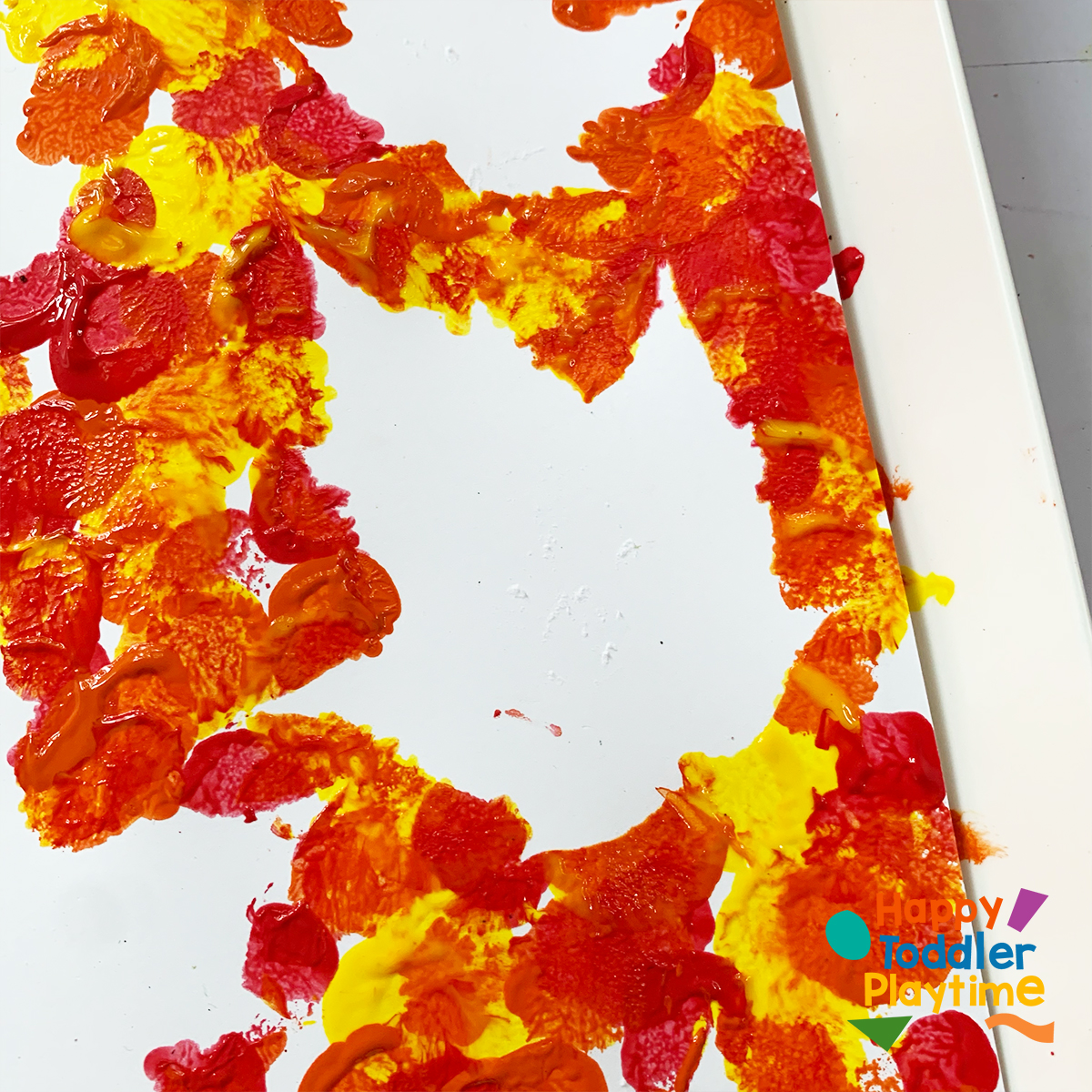 Easy Pom Pom Leaf Resist Art for Fall - Happy Toddler Playtime