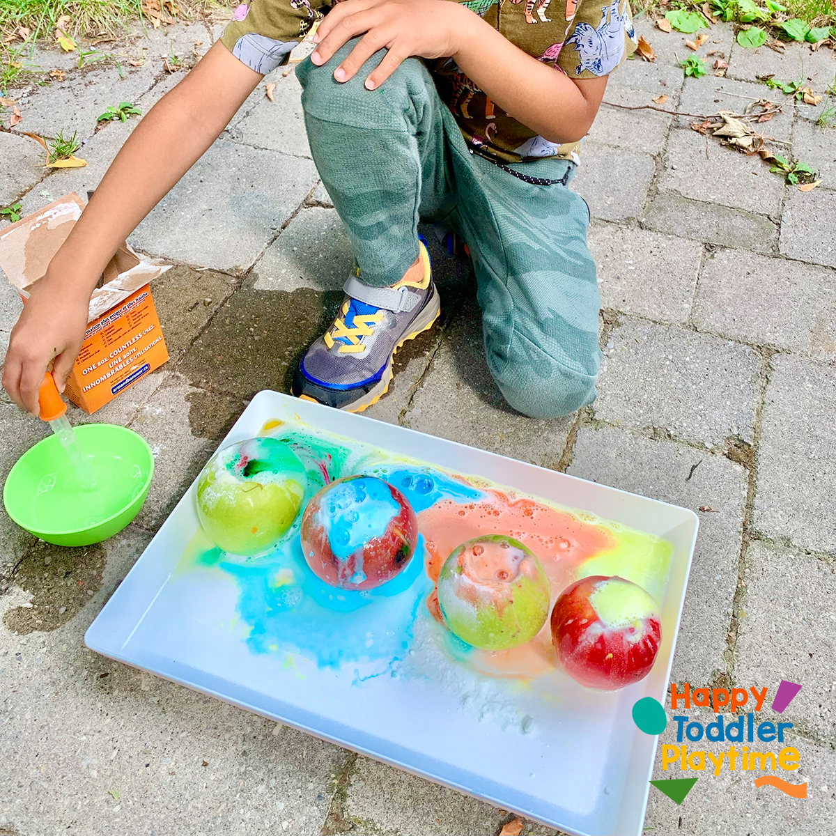 Fizzy Apple Volcanoes: Easy STEM Fun - Happy Toddler Playtime