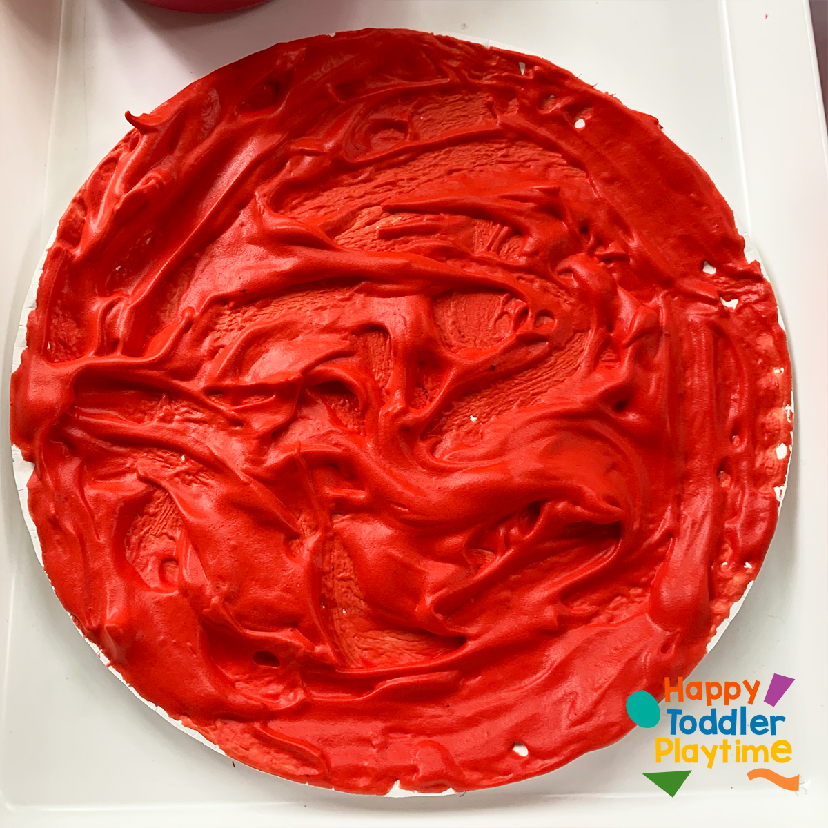Puffy Paint Apple Craft for kids - Happy Toddler Playtime