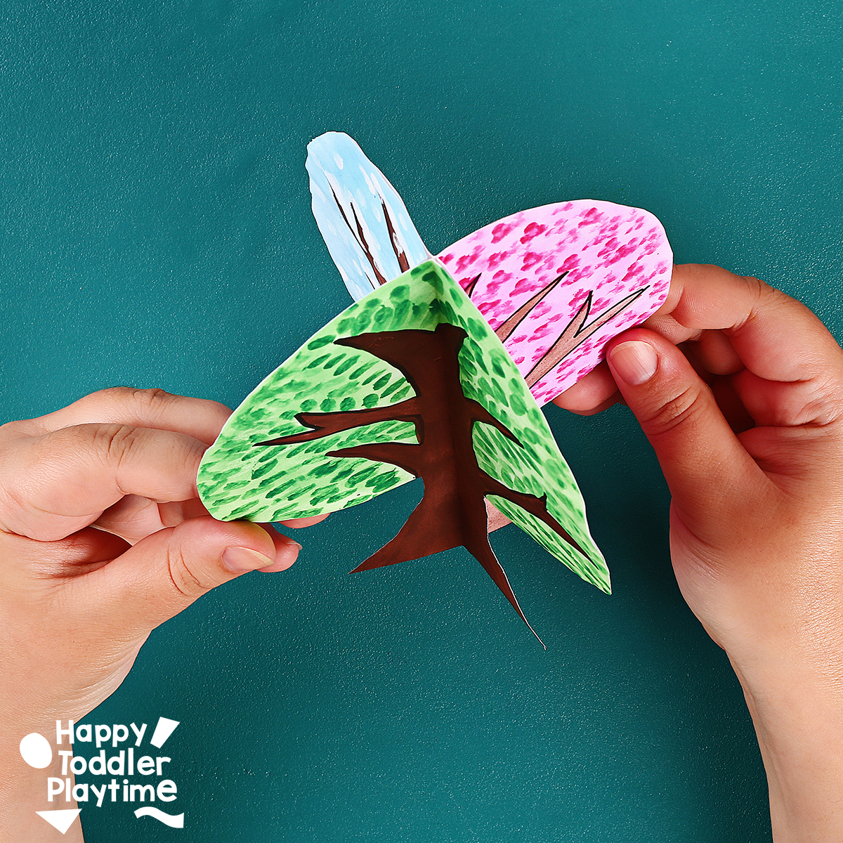 DIY Paper Tree Four Seasons Craft - Happy Toddler Playtime