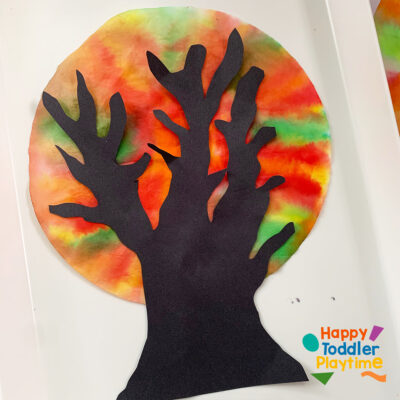 Coffee Filter Tree Craft - Happy Toddler Playtime