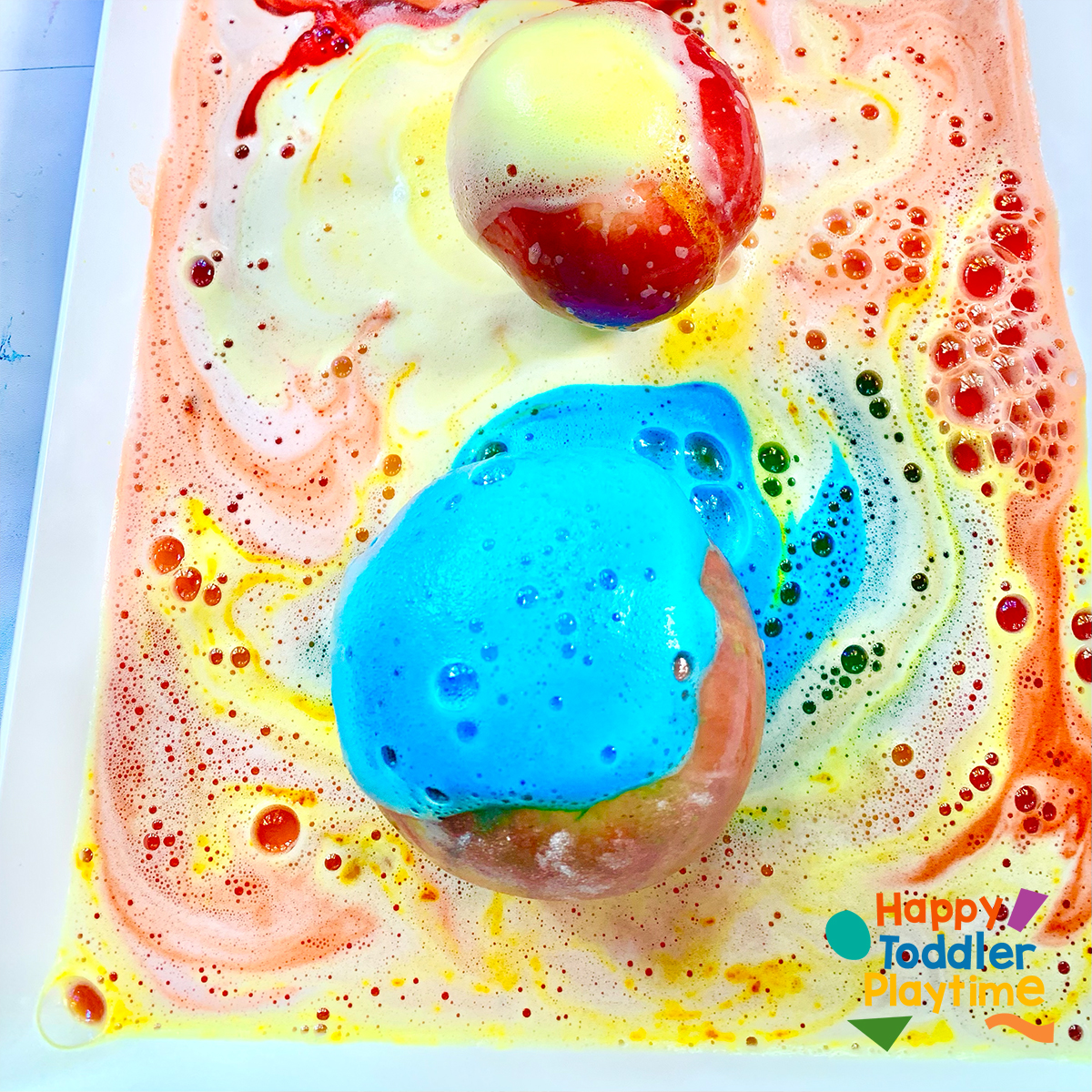 Fizzy Apple Volcanoes: Easy STEM Fun - Happy Toddler Playtime