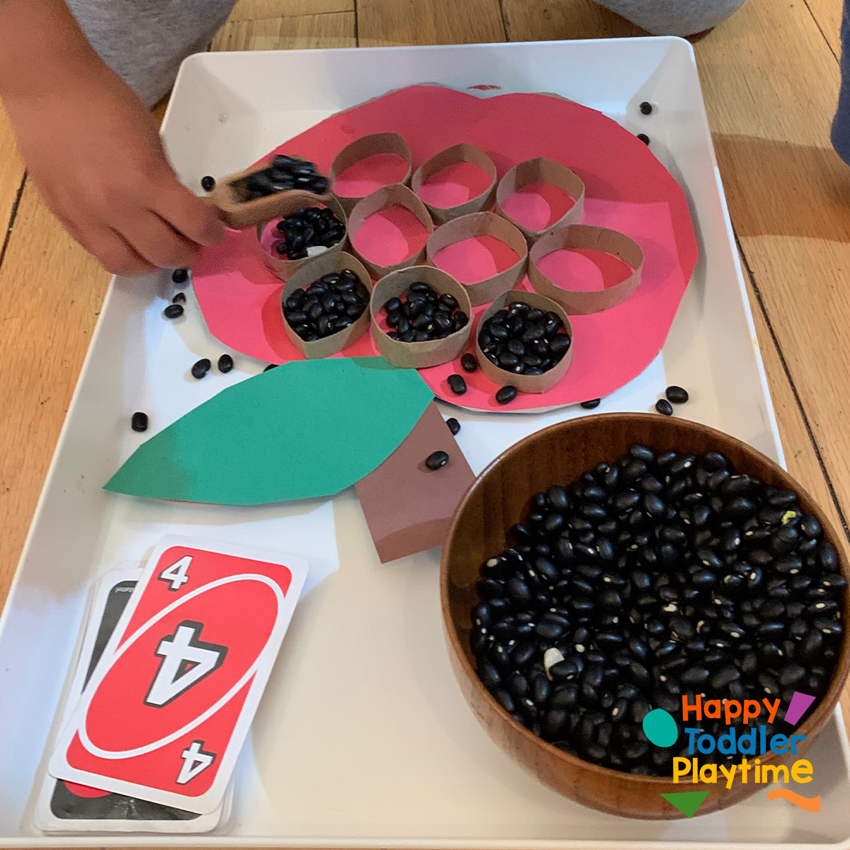 Apple Seed Counting Board - Happy Toddler Playtime