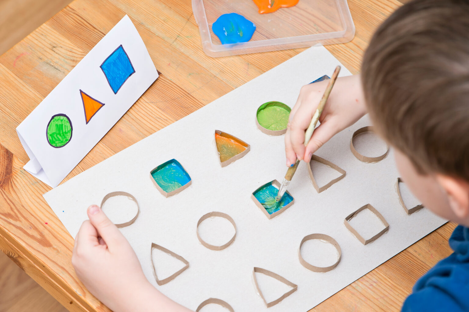 Easy Paint the Shapes Activity for Preschoolers - Happy Toddler Playtime