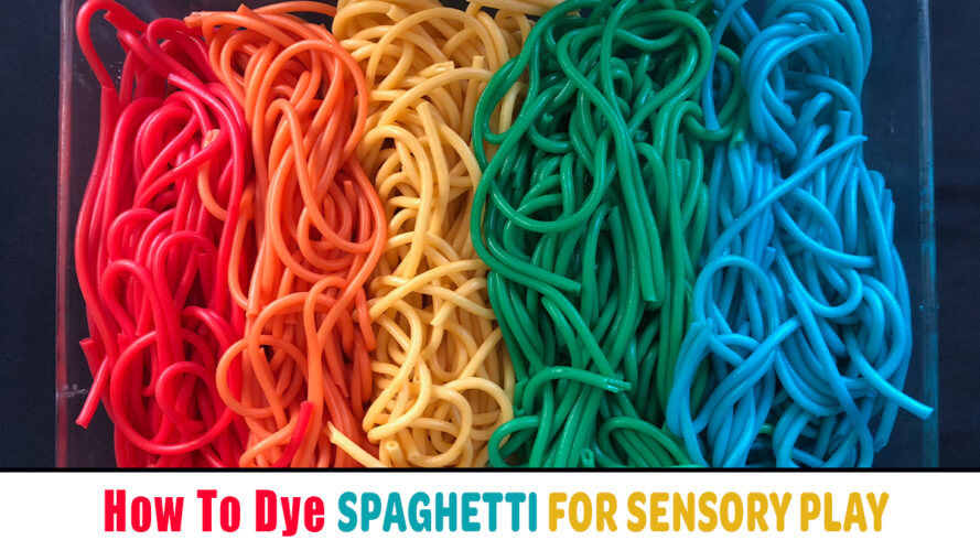 How to Make Colored Spaghetti for Sensory Play - Happy Toddler Playtime