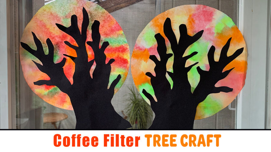 Coffee Filter Tree Craft - Happy Toddler Playtime