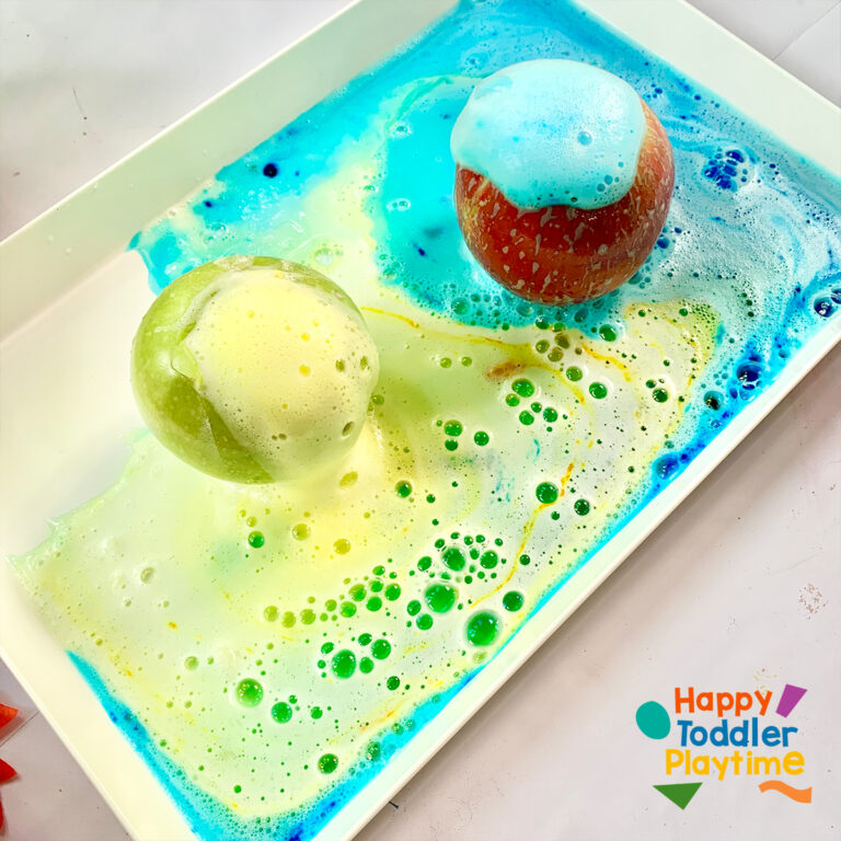 Fizzy Apple Volcanoes: Easy STEM Fun - Happy Toddler Playtime