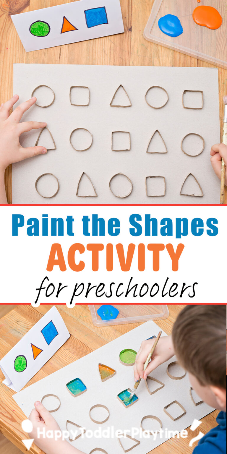 Easy Paint the Shapes Activity for Preschoolers - Happy Toddler Playtime