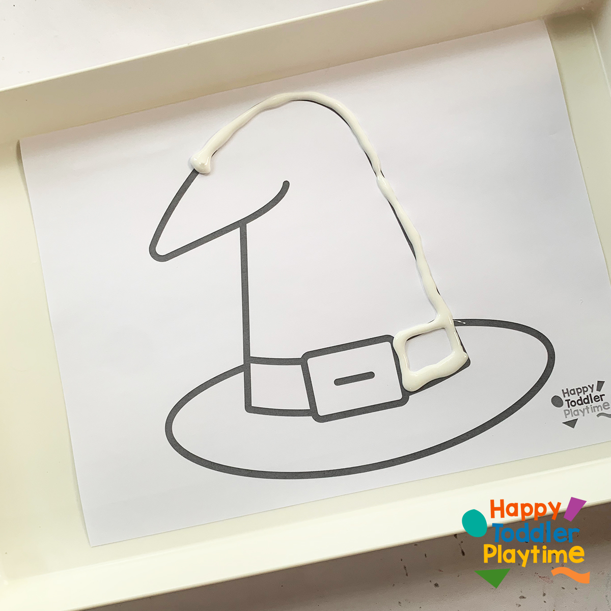 Salt Painted Witch Hat Craft for Kids - Happy Toddler Playtime