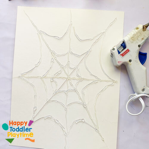 Hot Glue Spider Web Craft for Kids - Happy Toddler Playtime