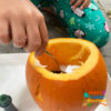 Fizzy Pumpkin Science Experiment for Halloween - Happy Toddler Playtime
