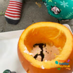 Fizzy Pumpkin Science Experiment for Halloween - Happy Toddler Playtime