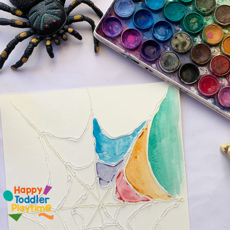 Hot Glue Spider Web Craft for Kids - Happy Toddler Playtime