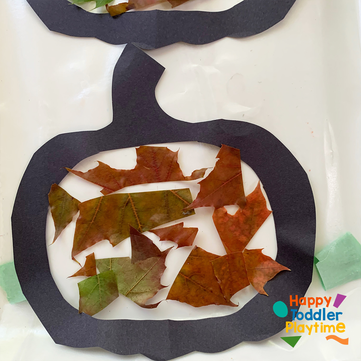 Nature Pumpkin Suncatcher Craft for Kids - Happy Toddler Playtime