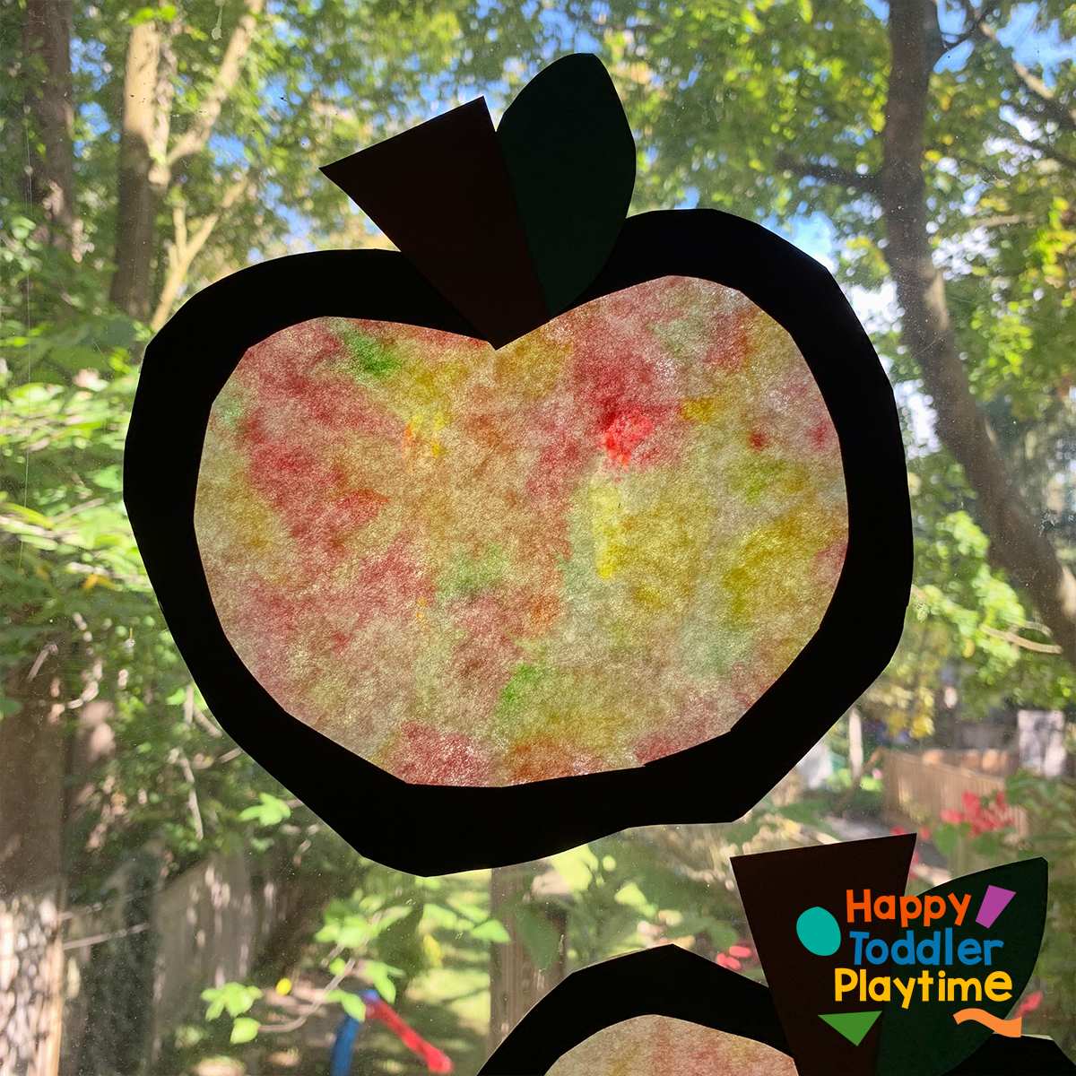 Coffee Filter Apple Craft - Happy Toddler Playtime