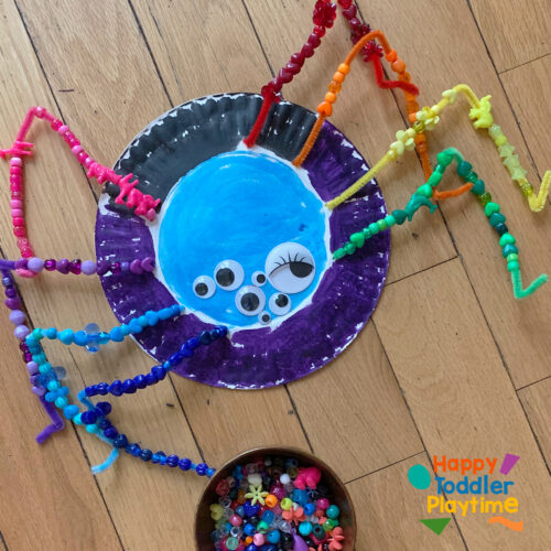 Spider Threading Colour Matching Activity - Happy Toddler Playtime