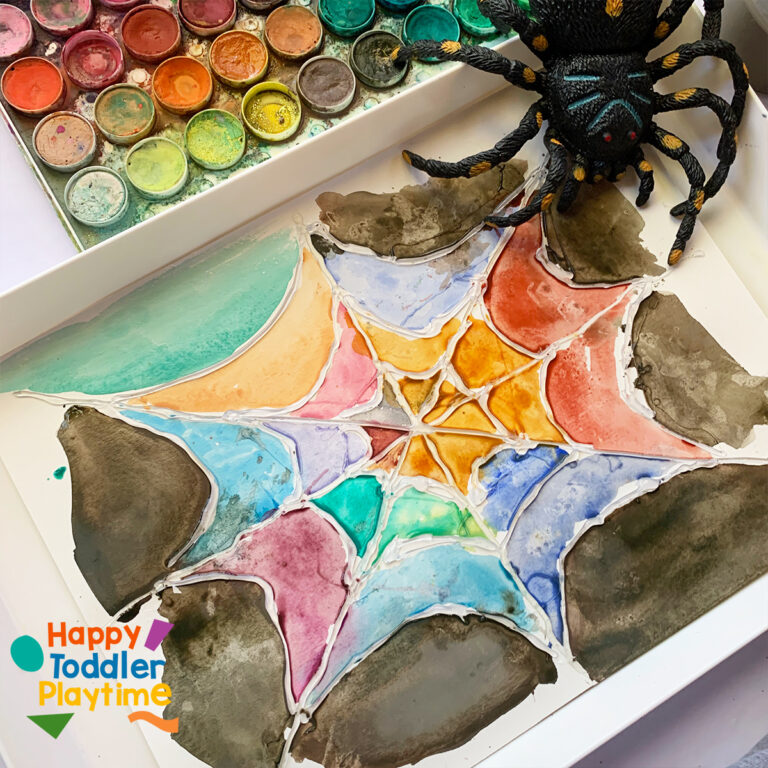 Hot Glue Spider Web Craft for Kids - Happy Toddler Playtime