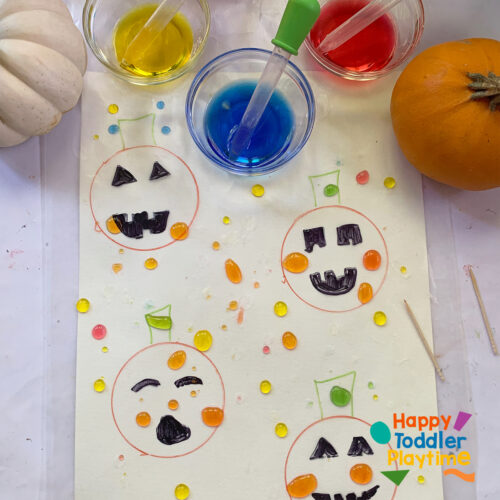 Colour Mixing Pumpkin Fine Motor Activity For Kids - Happy Toddler Playtime
