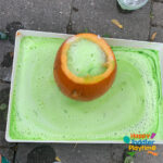 Fizzy Pumpkin Science Experiment for Halloween - Happy Toddler Playtime
