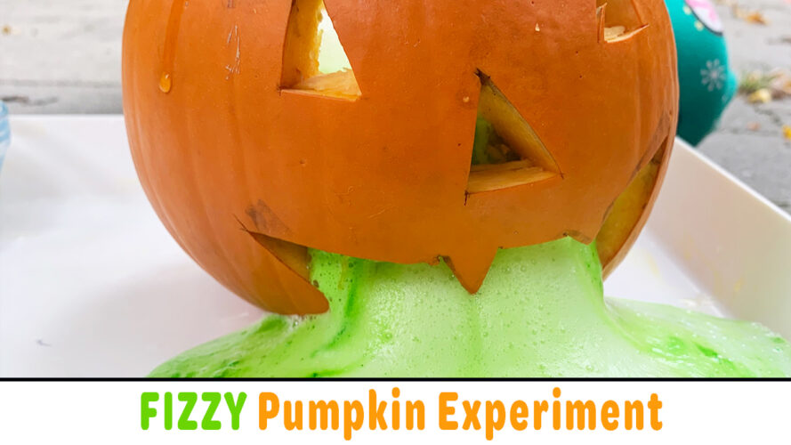 Fizzy Pumpkin Science Experiment for Halloween - Happy Toddler Playtime