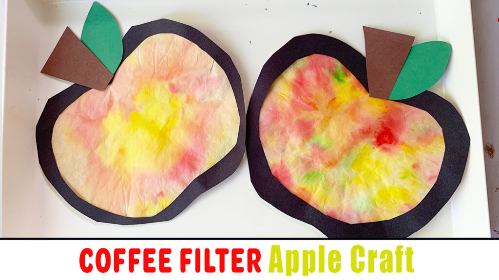 Coffee Filter Apple Craft - Happy Toddler Playtime