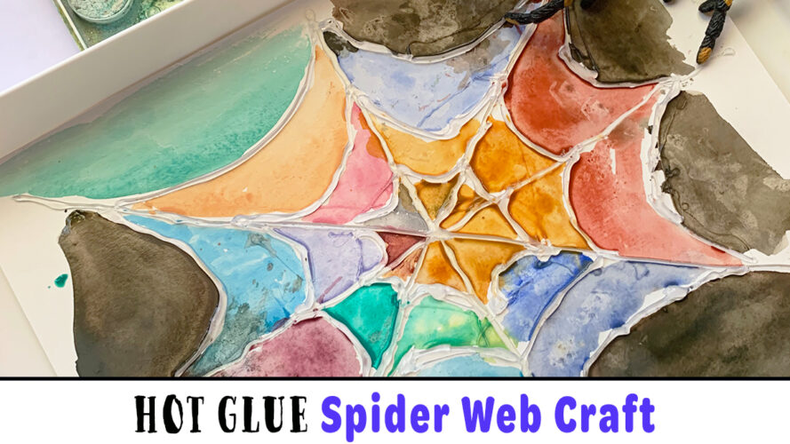 Hot Glue Spider Web Craft for Kids - Happy Toddler Playtime