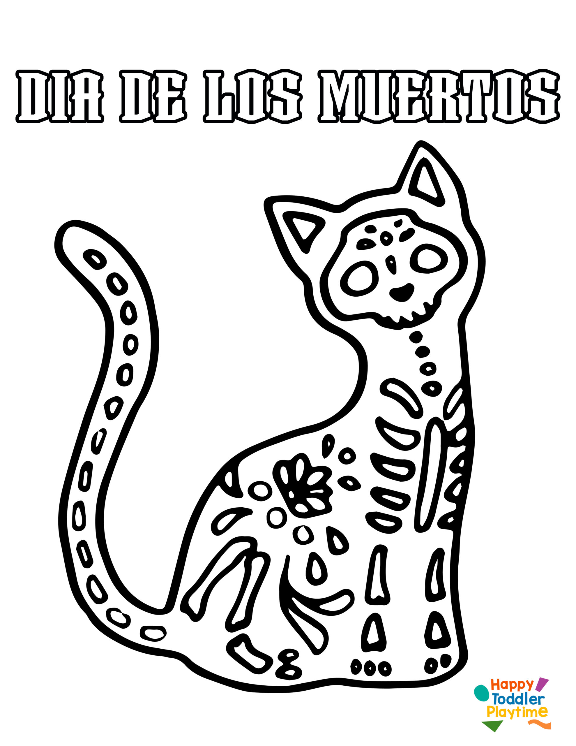 Free Dia De Los Muertos (Day of the Dead) Animal Printables Colouring ...
