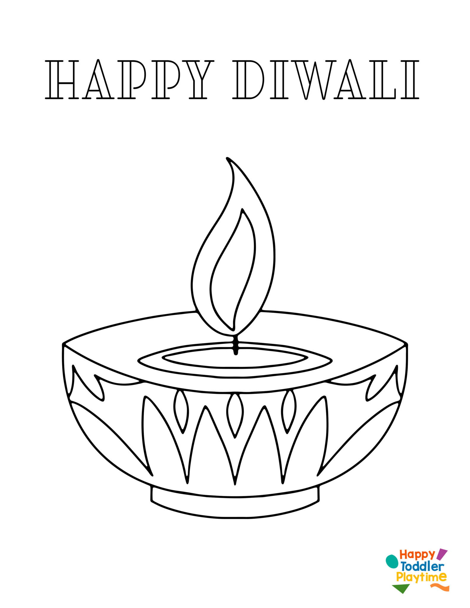 Free Diwali Printables: Colouring Pages for Kids - Happy Toddler Playtime