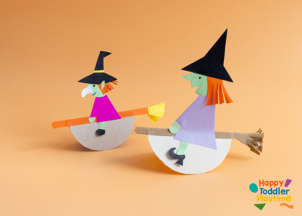 Rocking Paper Witch Craft for Kids - Happy Toddler Playtime