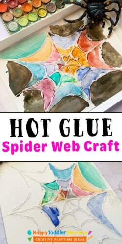Hot Glue Spider Web Craft for Kids - Happy Toddler Playtime
