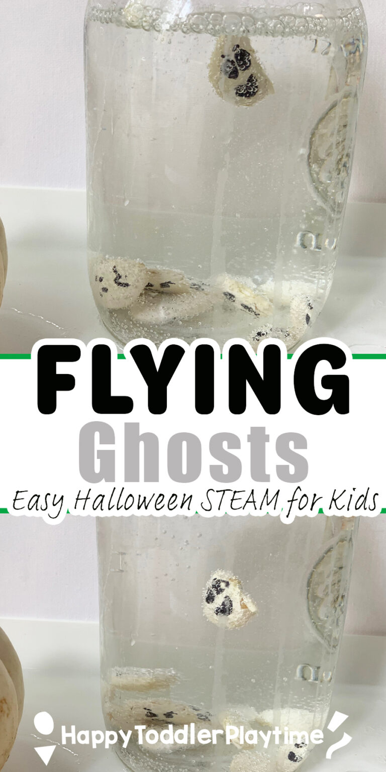 Flying Ghosts Science Experiment with Baking Soda and Vinegar - Happy ...