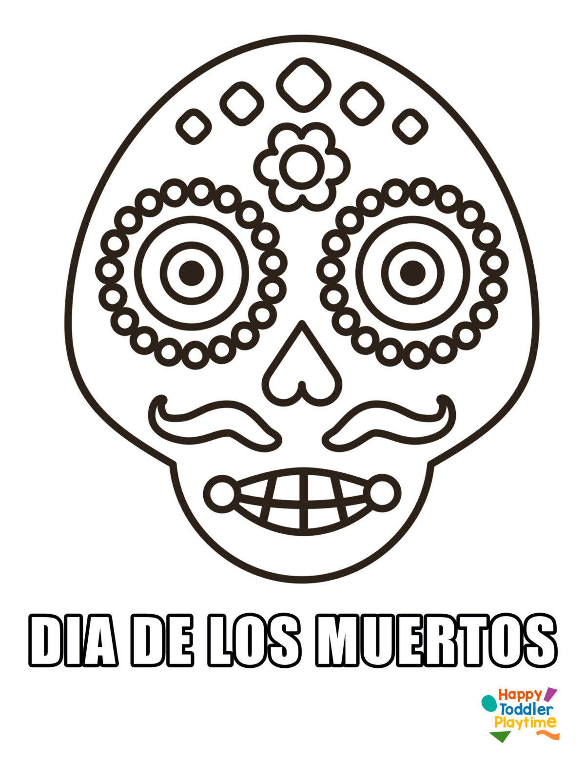 Free Dia De Los Muertos (Day of the Dead) Printable Colouring Pages for ...