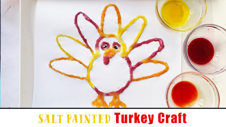 Salt Painted Turkey Craft with Free Turkey Template - Happy Toddler ...