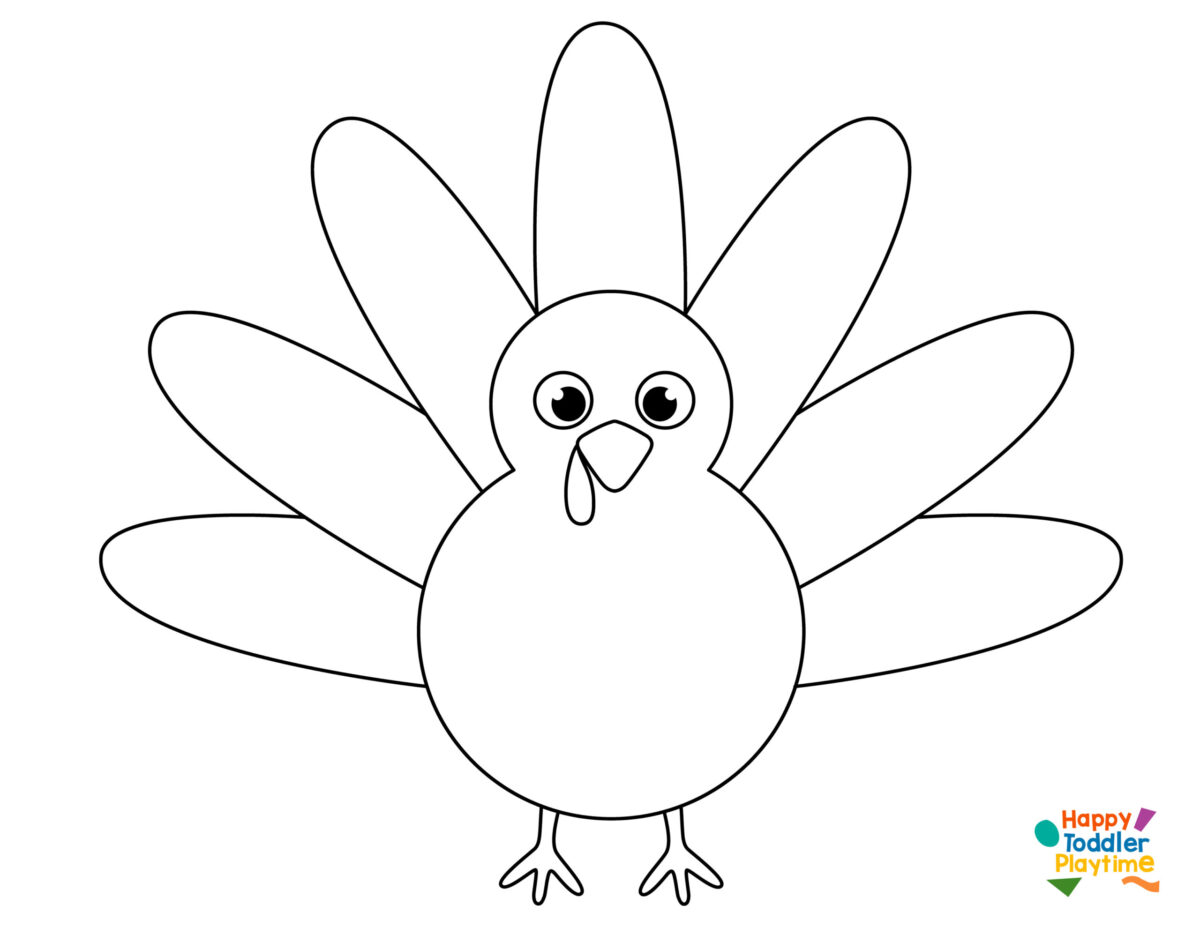 Salt Painted Turkey Craft with Free Turkey Template - Happy Toddler ...