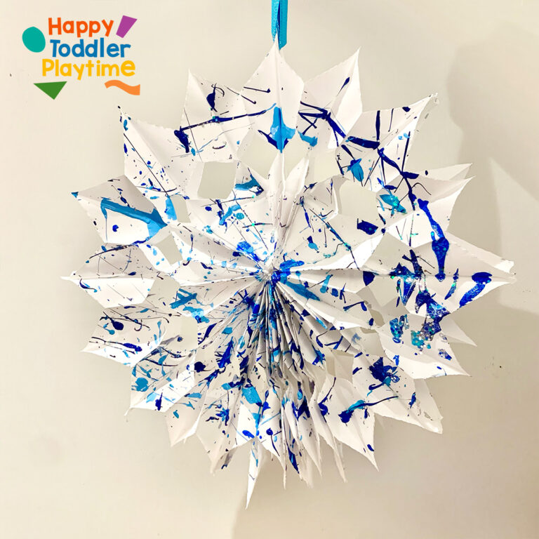 How to Make Giant Paper Bag Snowflakes for Kids - Happy Toddler Playtime