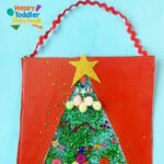 Sticky Christmas Tree Activity & Craft - Happy Toddler Playtime