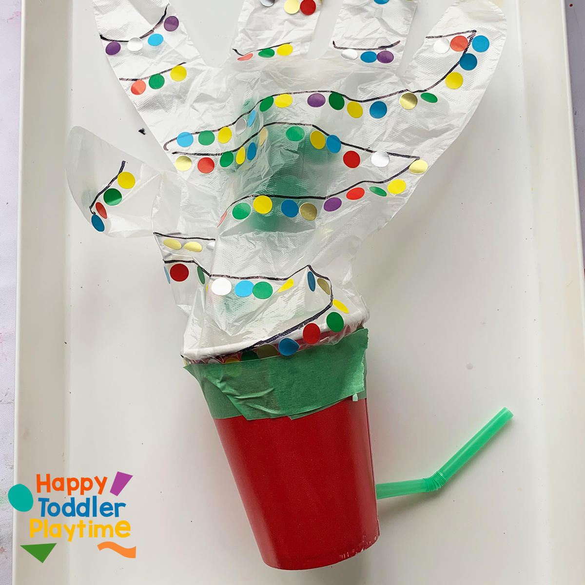 Blow Up Christmas Tree Craft for Kids - Happy Toddler Playtime