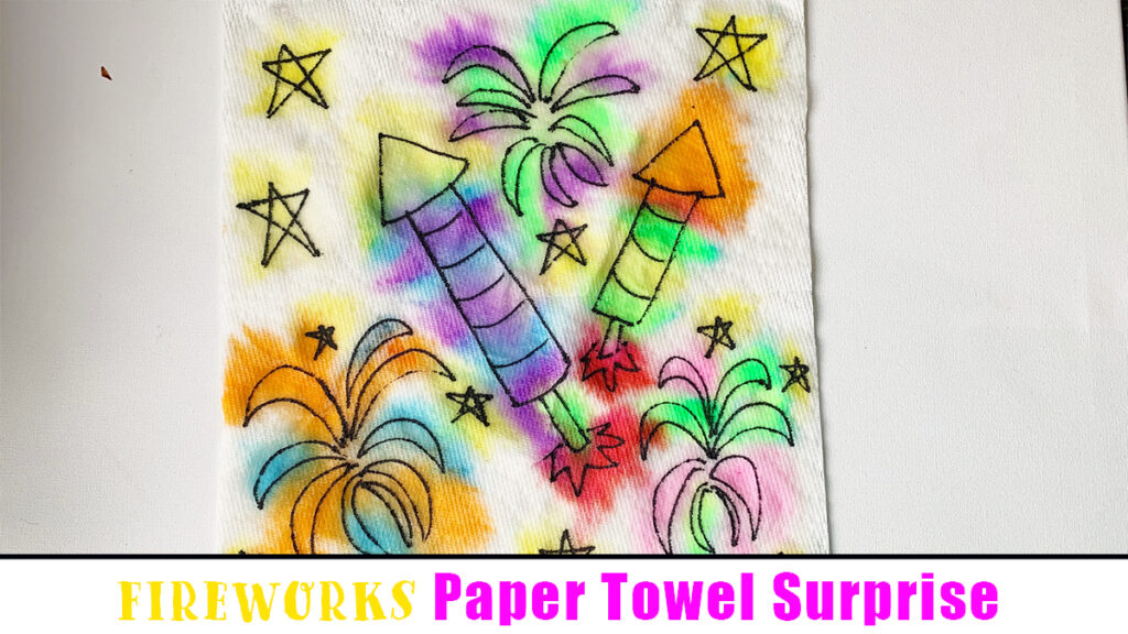 Fireworks Paper Towel Surprise Art - Happy Toddler Playtime
