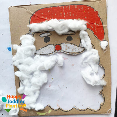 Cotton Ball Santa Fine Motor Craft & Activity - Happy Toddler Playtime