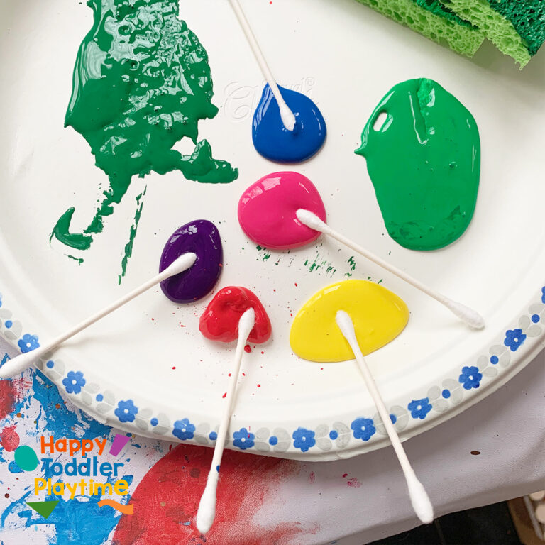 Sponge Painted Christmas Tree Craft - Happy Toddler Playtime