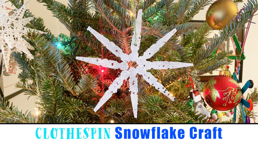 Clothespin Snowflake Craft for Kids - Happy Toddler Playtime