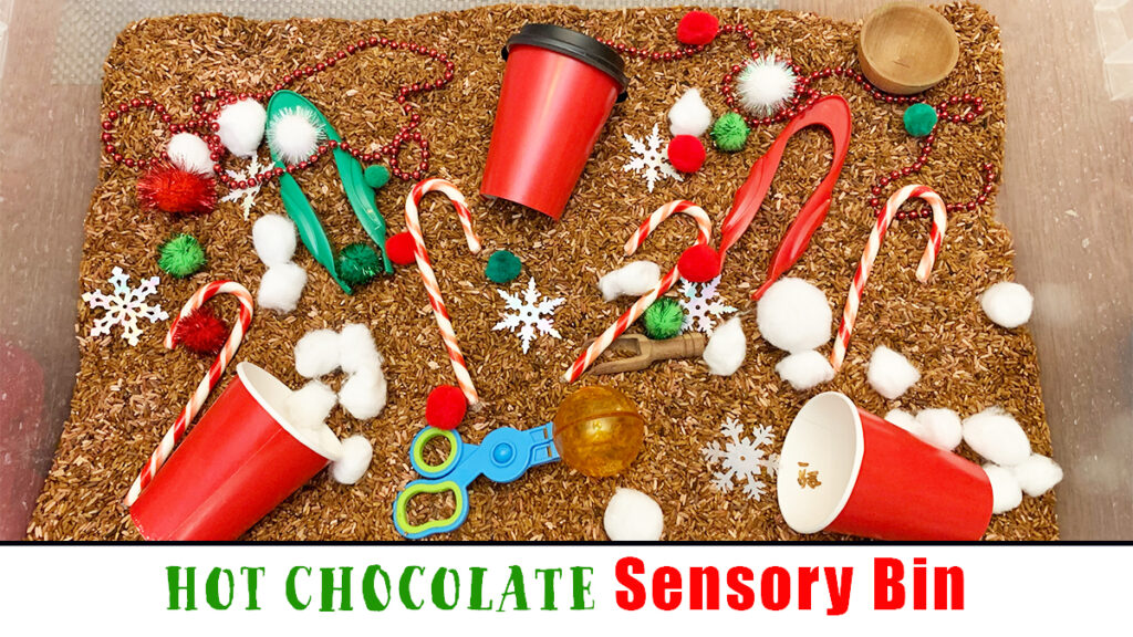 Hot Chocolate Rice Sensory Bin: A Rice Sensory Bin - Happy Toddler Playtime