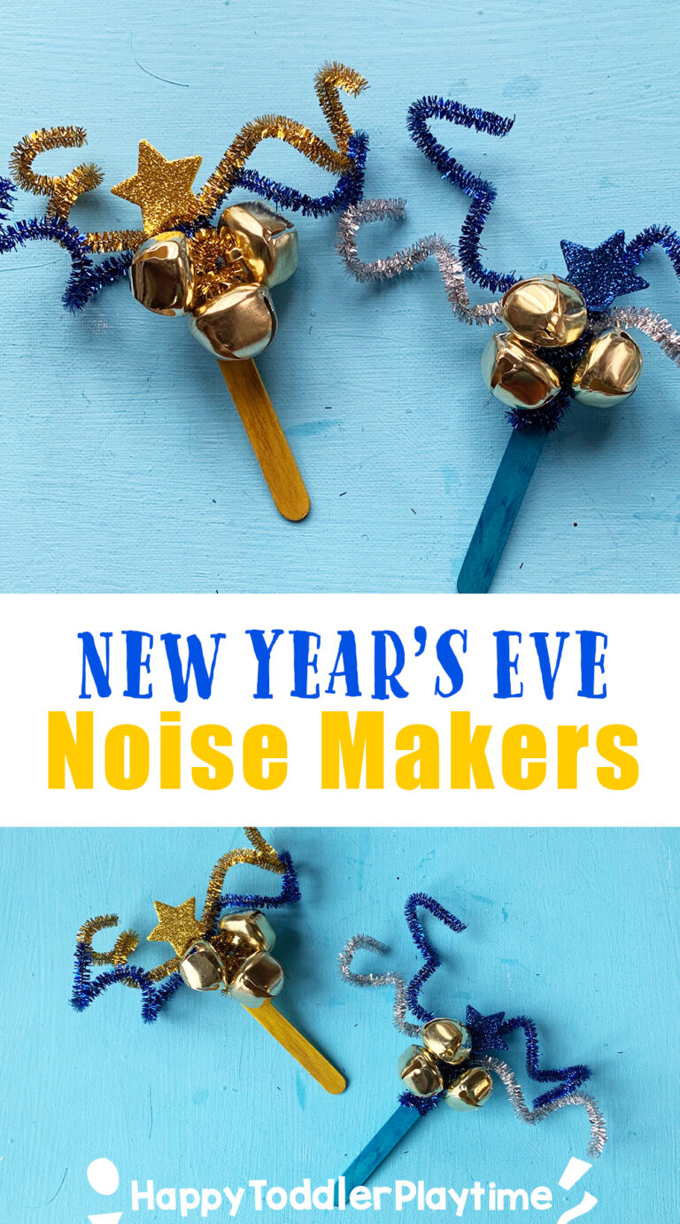 Simple Popsicle Stick New Year's Eve Noise Makers - Happy Toddler Playtime
