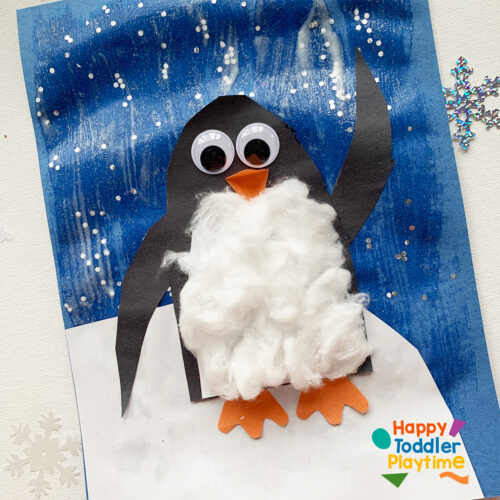Adorable Glitter Snow Penguin Craft For Kids - Happy Toddler Playtime