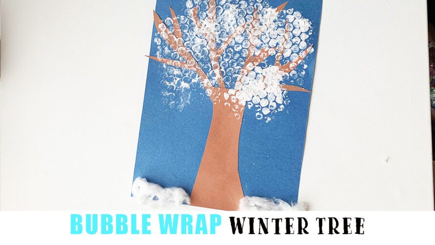 Bubble Wrap Winter Tree Craft for Kids - Happy Toddler Playtime
