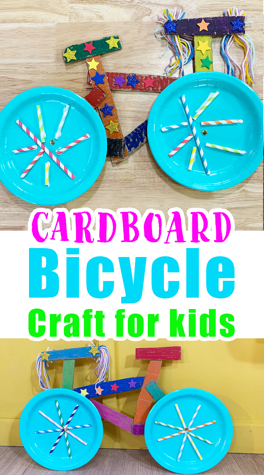 Easy Cardboard Bicycle Craft for Kids - Happy Toddler Playtime