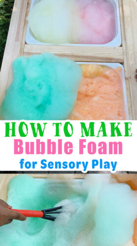 Bubble Foam Sensory Bin for Toddlers - Happy Toddler Playtime