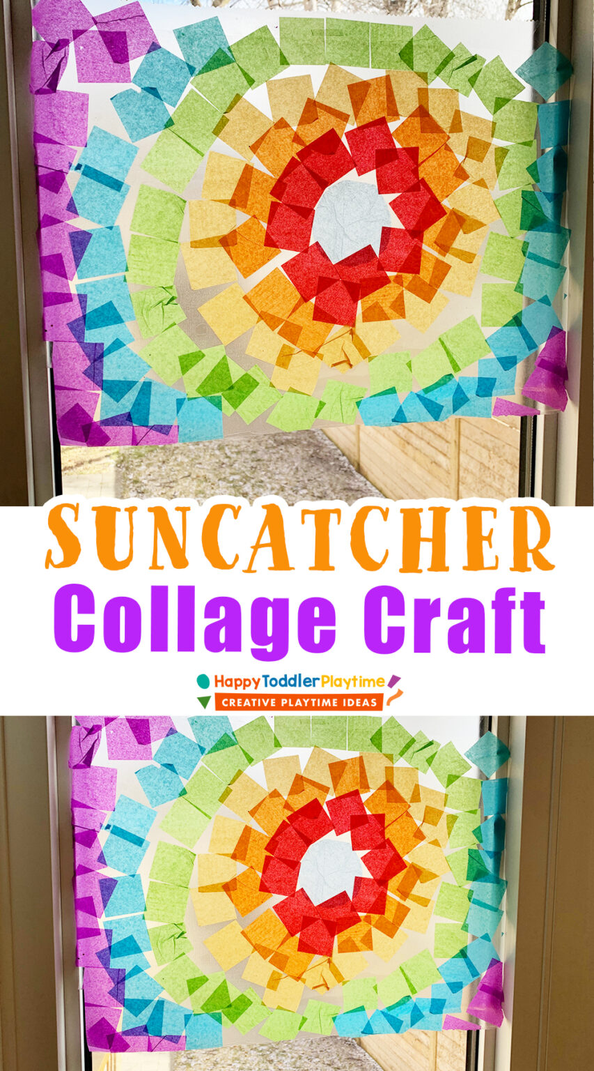 Suncatcher Collage Craft Inspired Alma Thomas - Happy Toddler Playtime